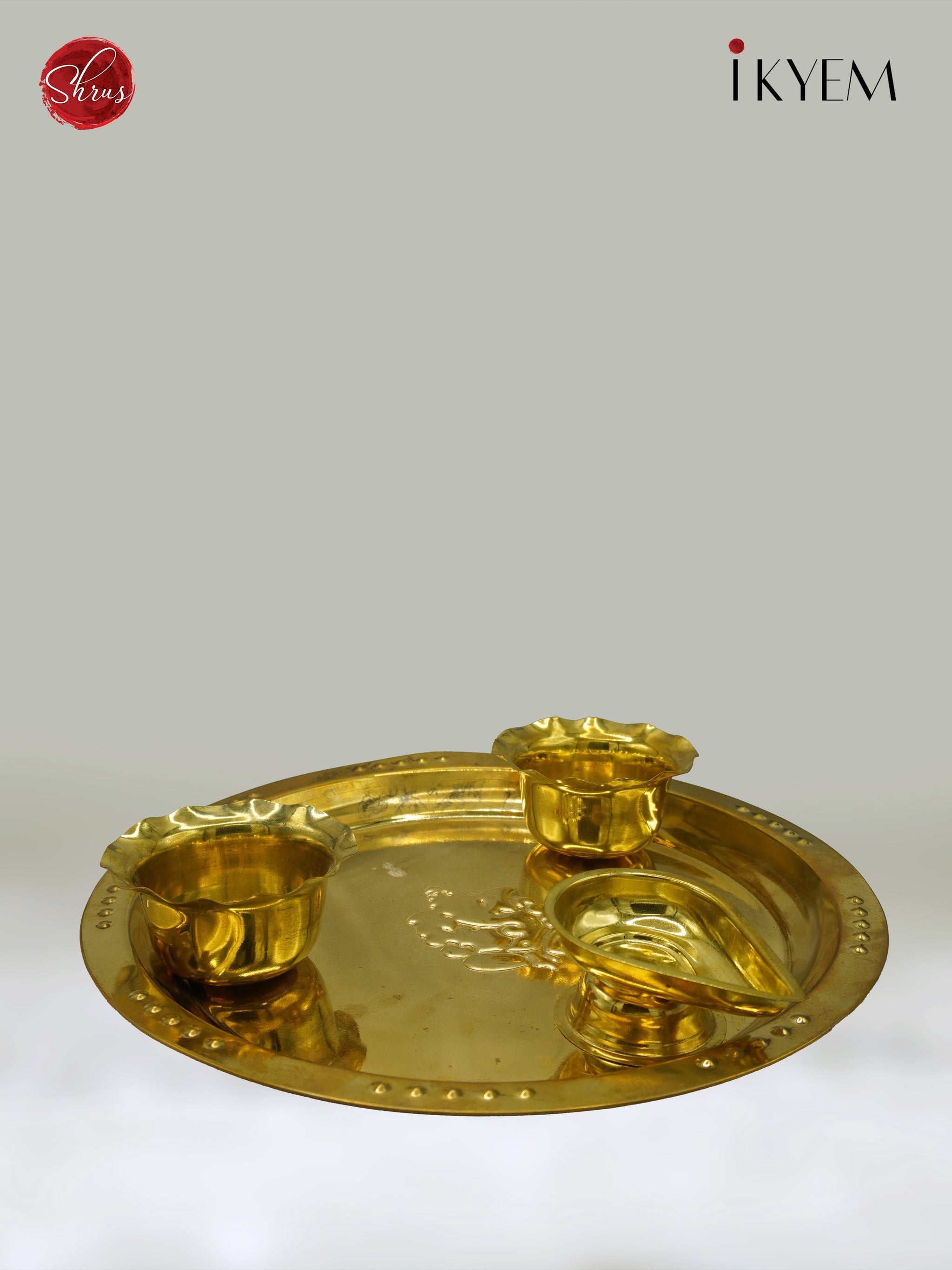 Aarathi with Kumkum Brass Plate - Pooja Article