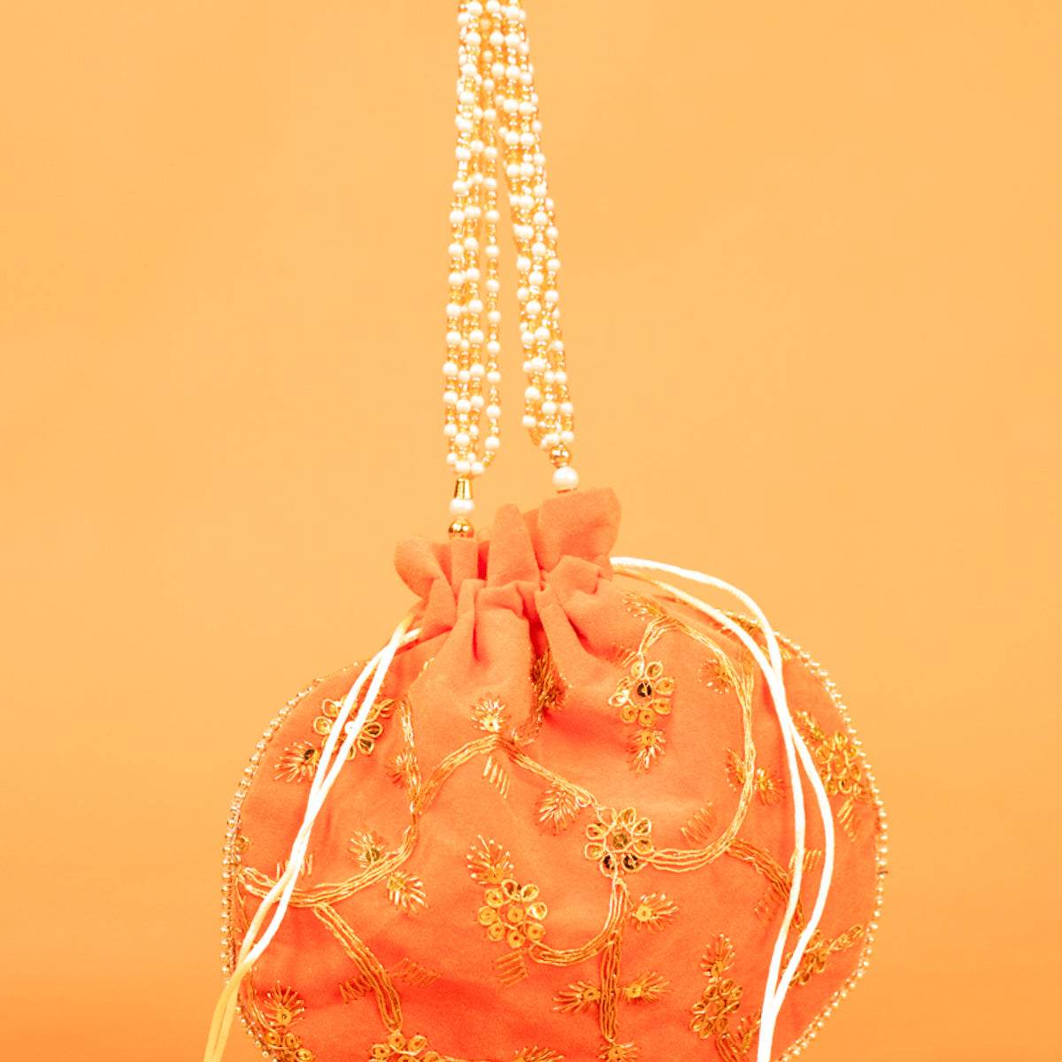 Elegant Orange Potli Bags | Wedding Return Gifts – Ikyem