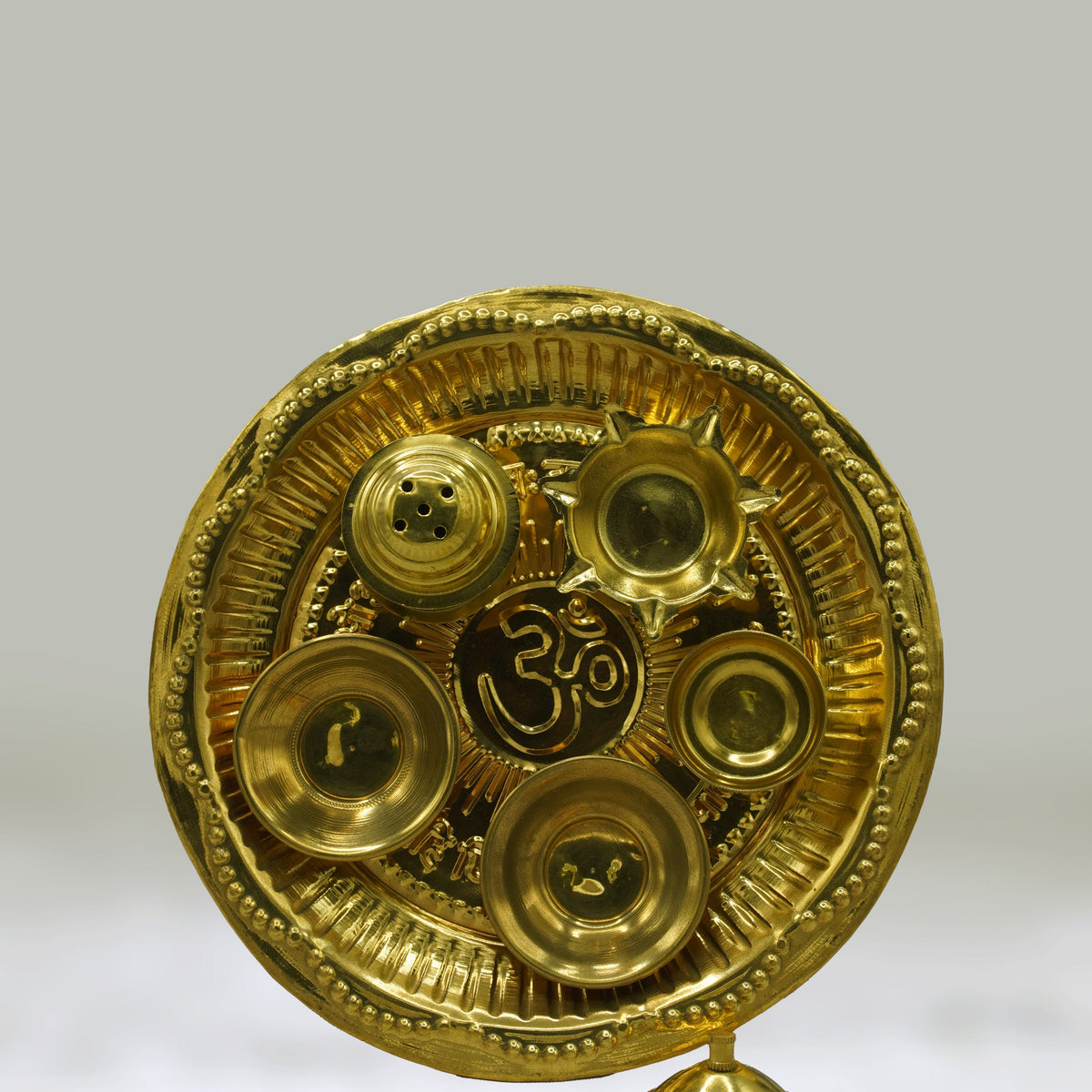 Brass Aarathi with kumkum , incense stand - Pooja Article – Ikyem