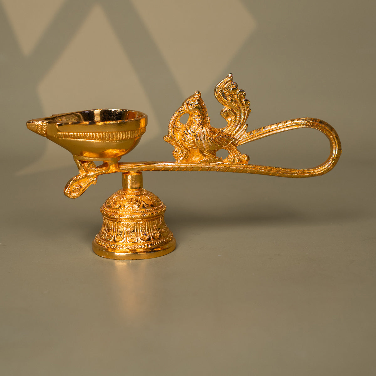 24 KT Gold Coated Annam Deepam with Bell - 4.3 Inch - GF1026 – Ikyem