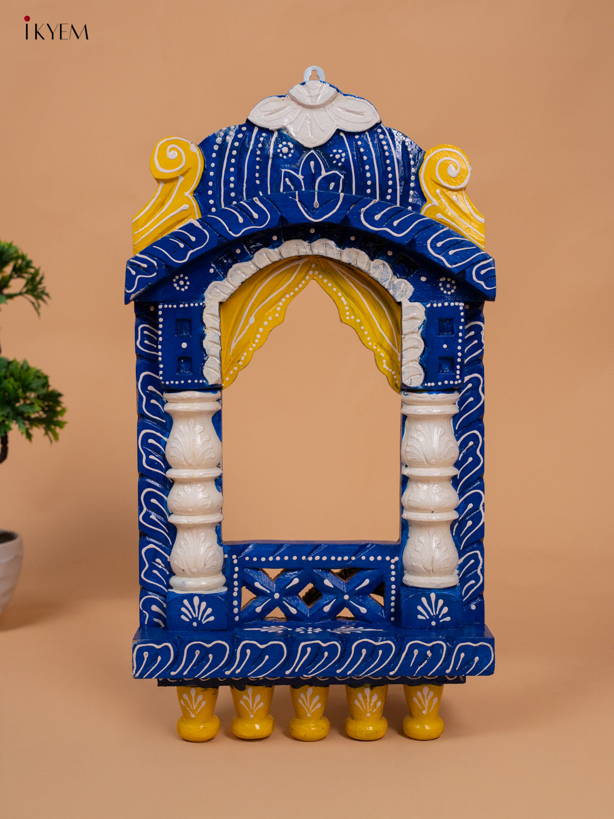Wooden Hand Painted Jharokha Frame - 17 Inch- KB17185