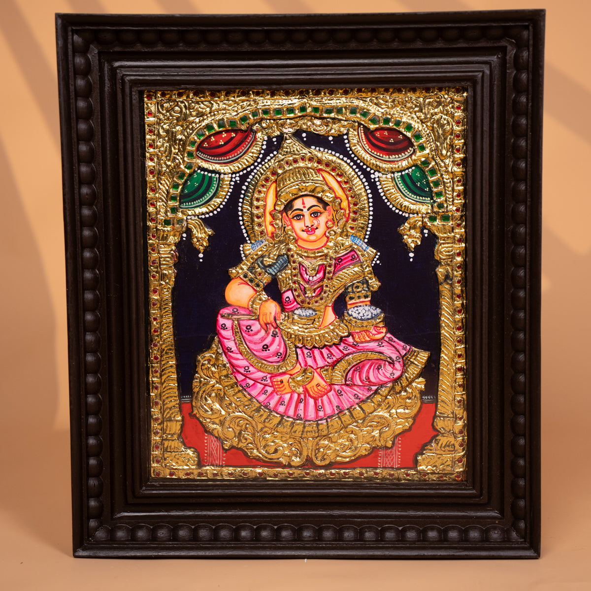 Anna Poorani - Tanjore Painting (15x13) Blue - KD17132 – Ikyem