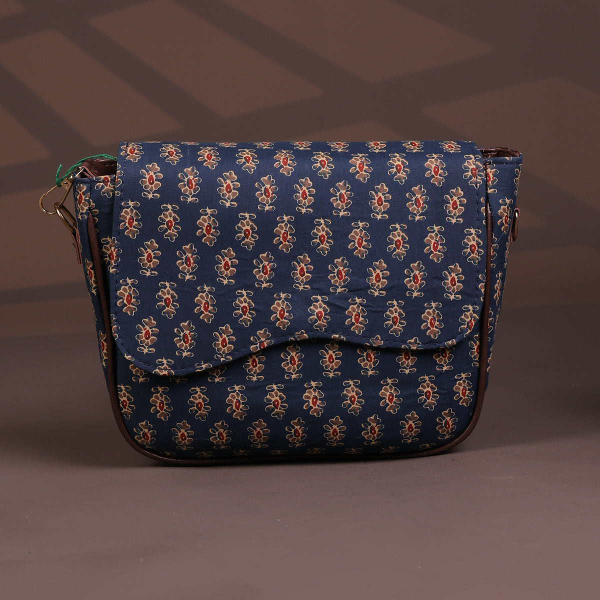 Jacquard Flap Floral Printed Sling Bag with 3 Compartments - Blue -KD2 ...