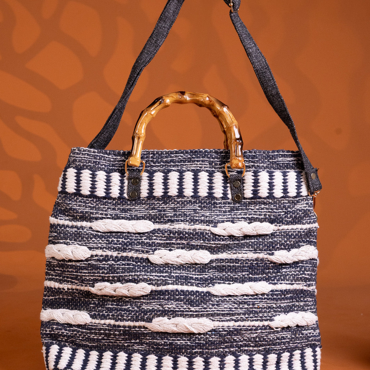 Jacquard woven rugs Shoulder Bag - Blue - KE16242 – Ikyem