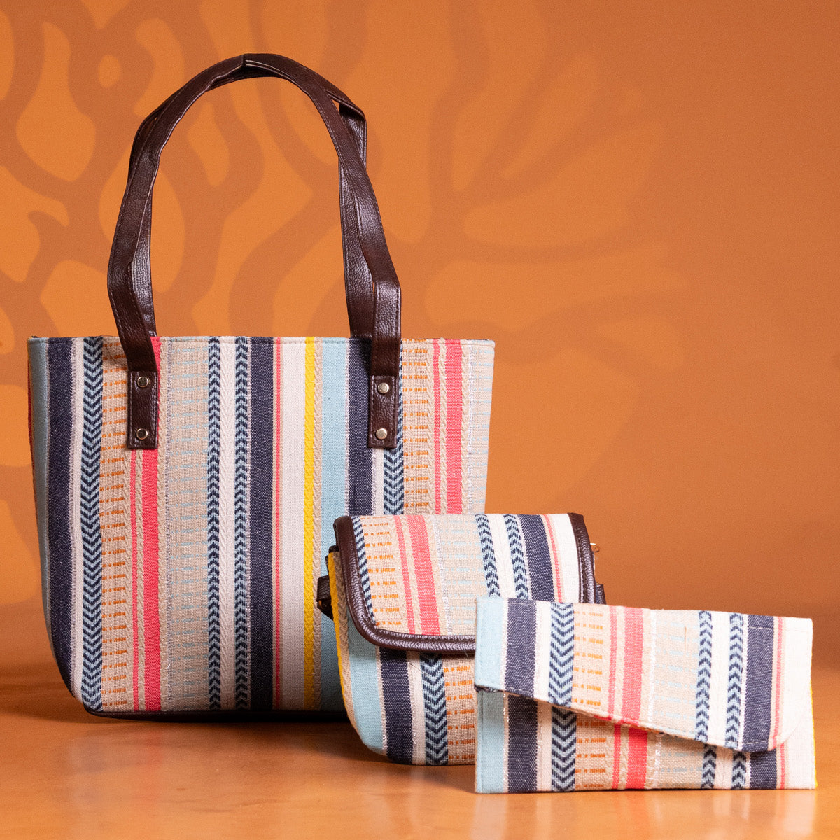 Geometric Design Handbag Combo Set - Multicolour - KE16296 – Ikyem