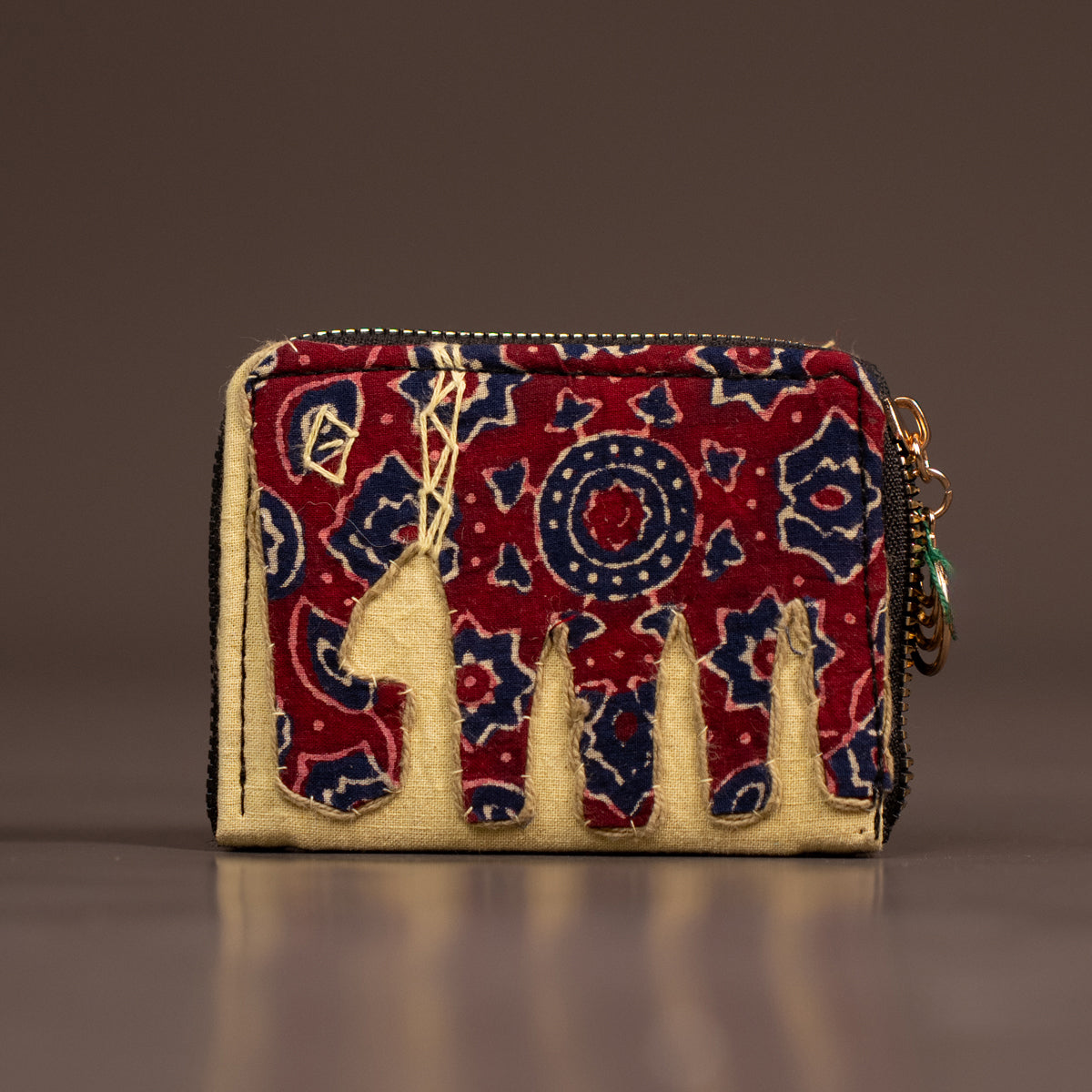 Embroidery Small Wallet - Sandal with Maroon - KE21198 – Ikyem