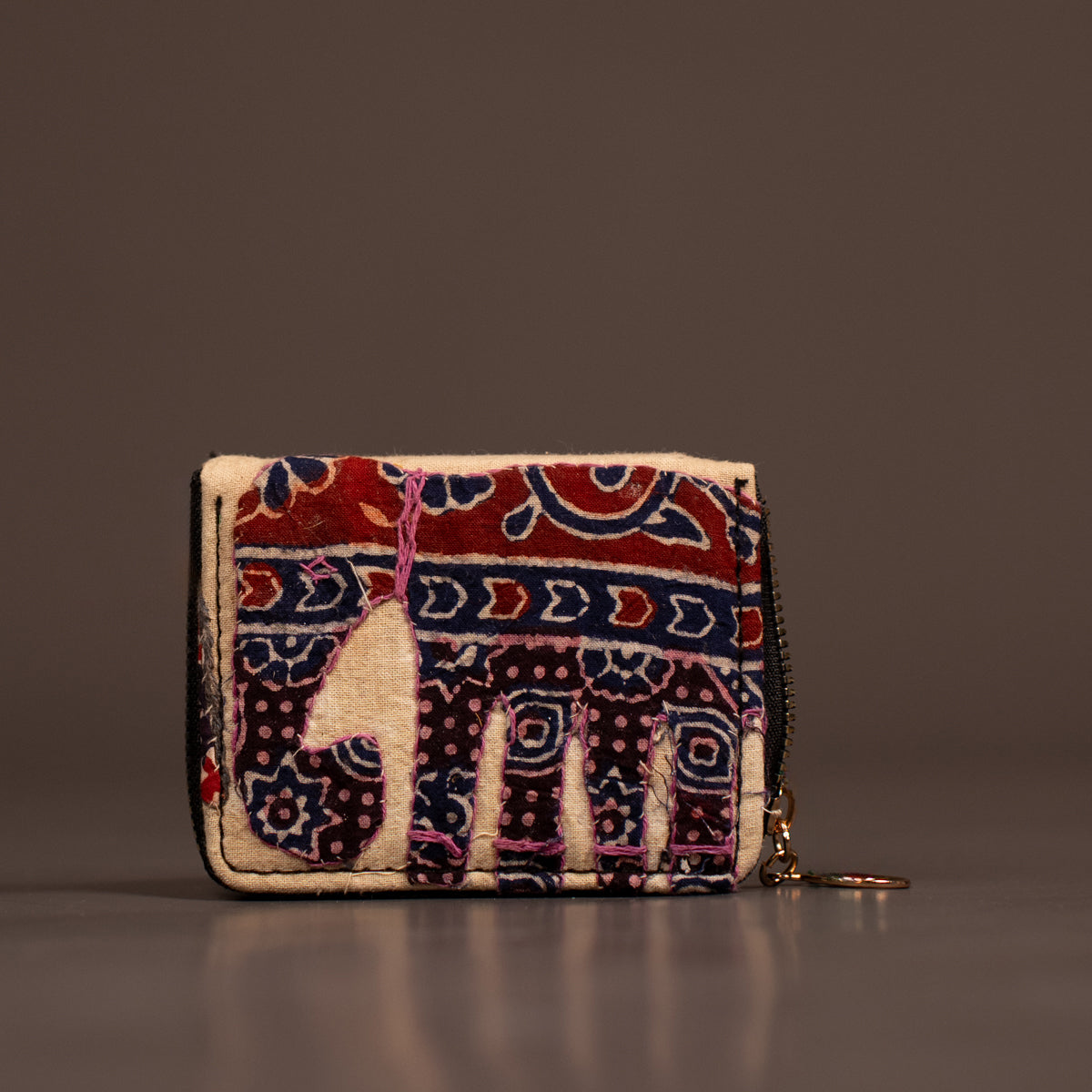 Embroidery Small Wallet - Sandal with Navy blue - KE21239 – Ikyem