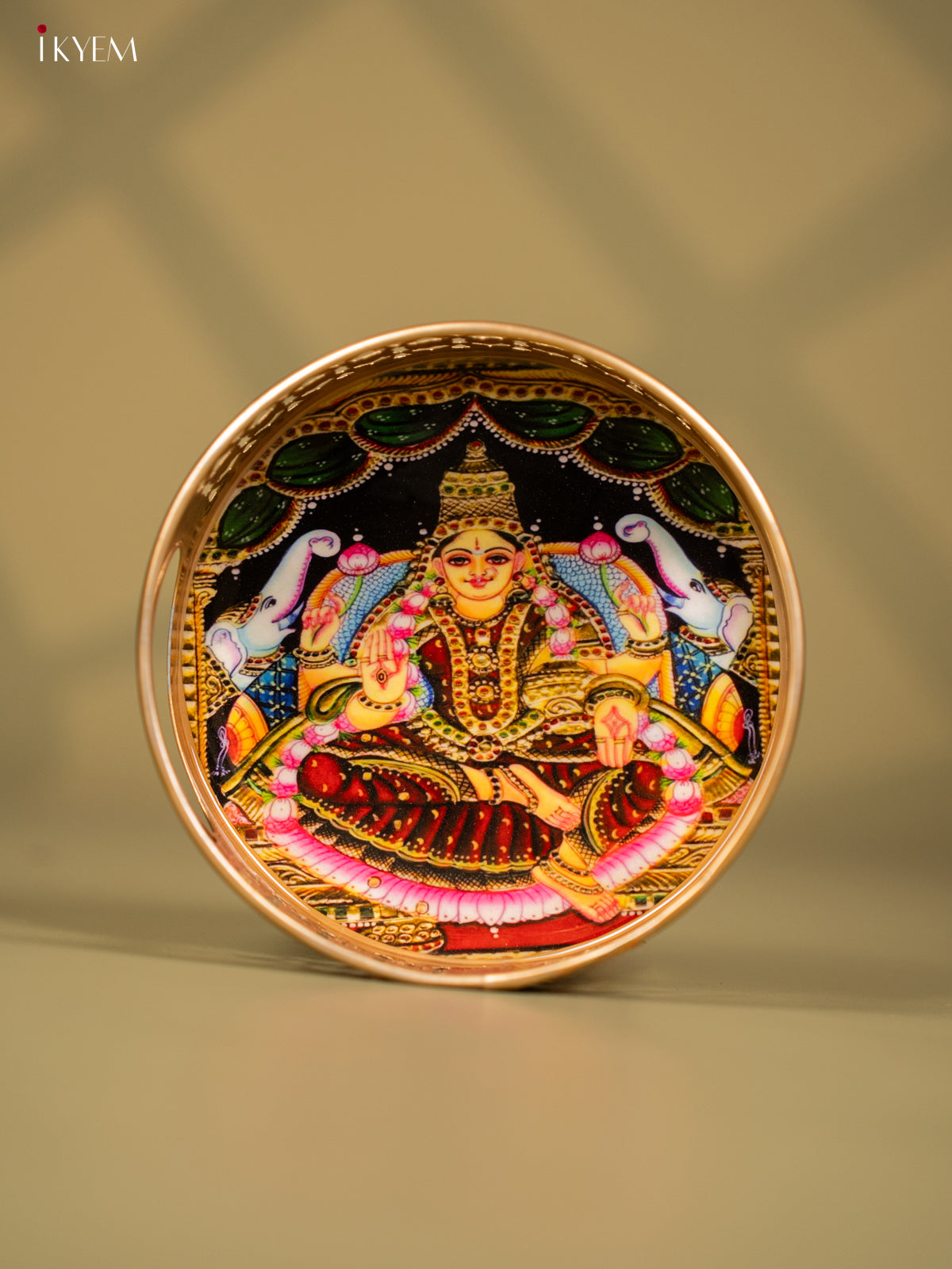 Metal Digital tray - Gajalakshmi - 6 inch - Red