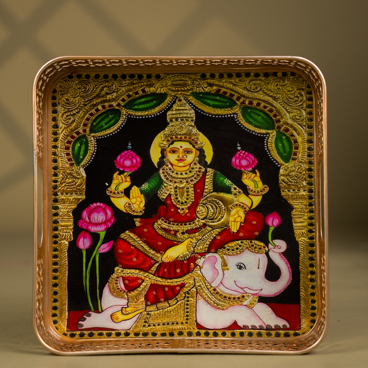 Metal Digital tray Square -Lakshmi - 10 Inch - KF25147 – Ikyem