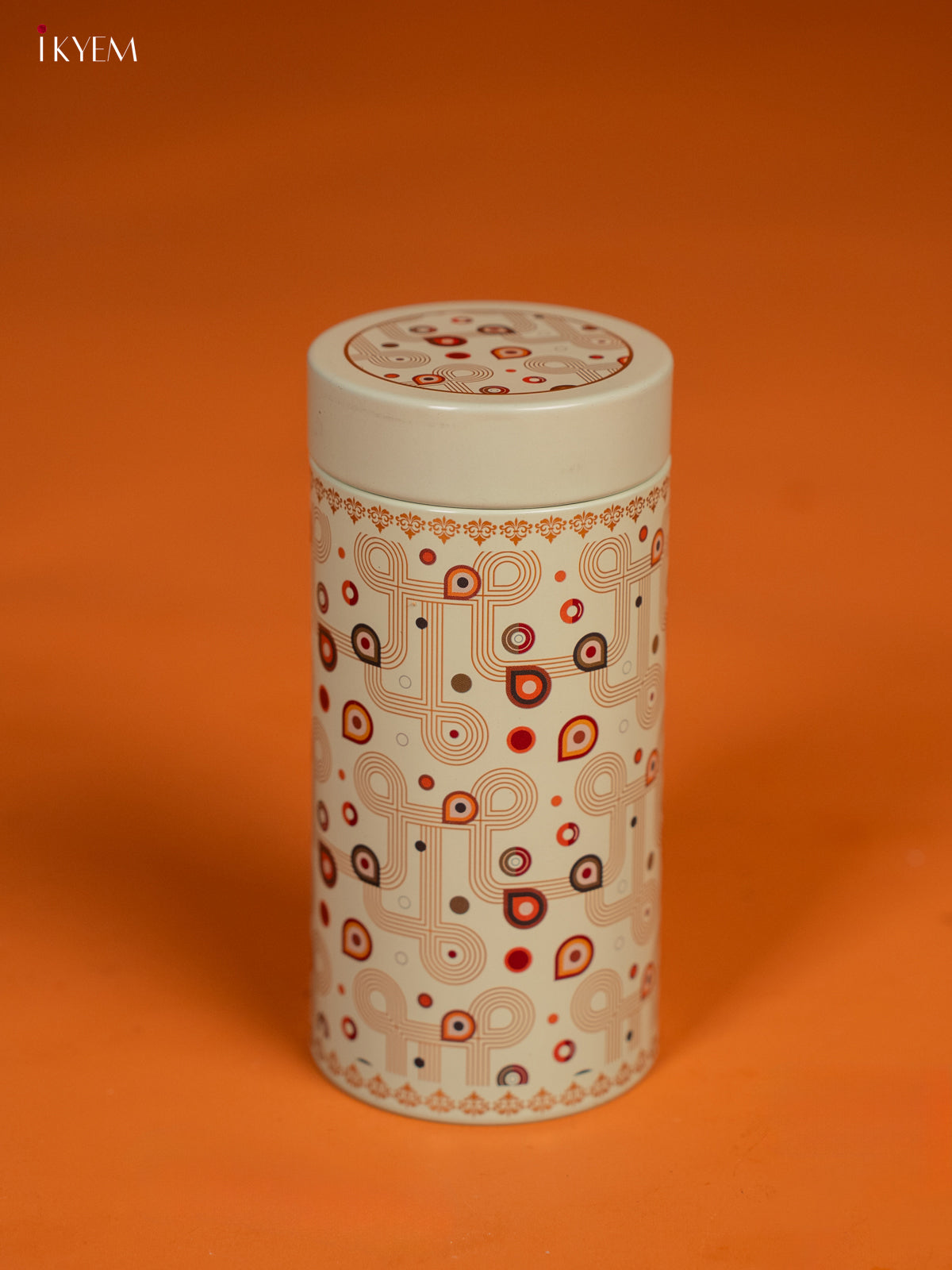 Digital Printed Dry Fruit & Snacks Tin Jar Cylinder - 6 inch - Light G