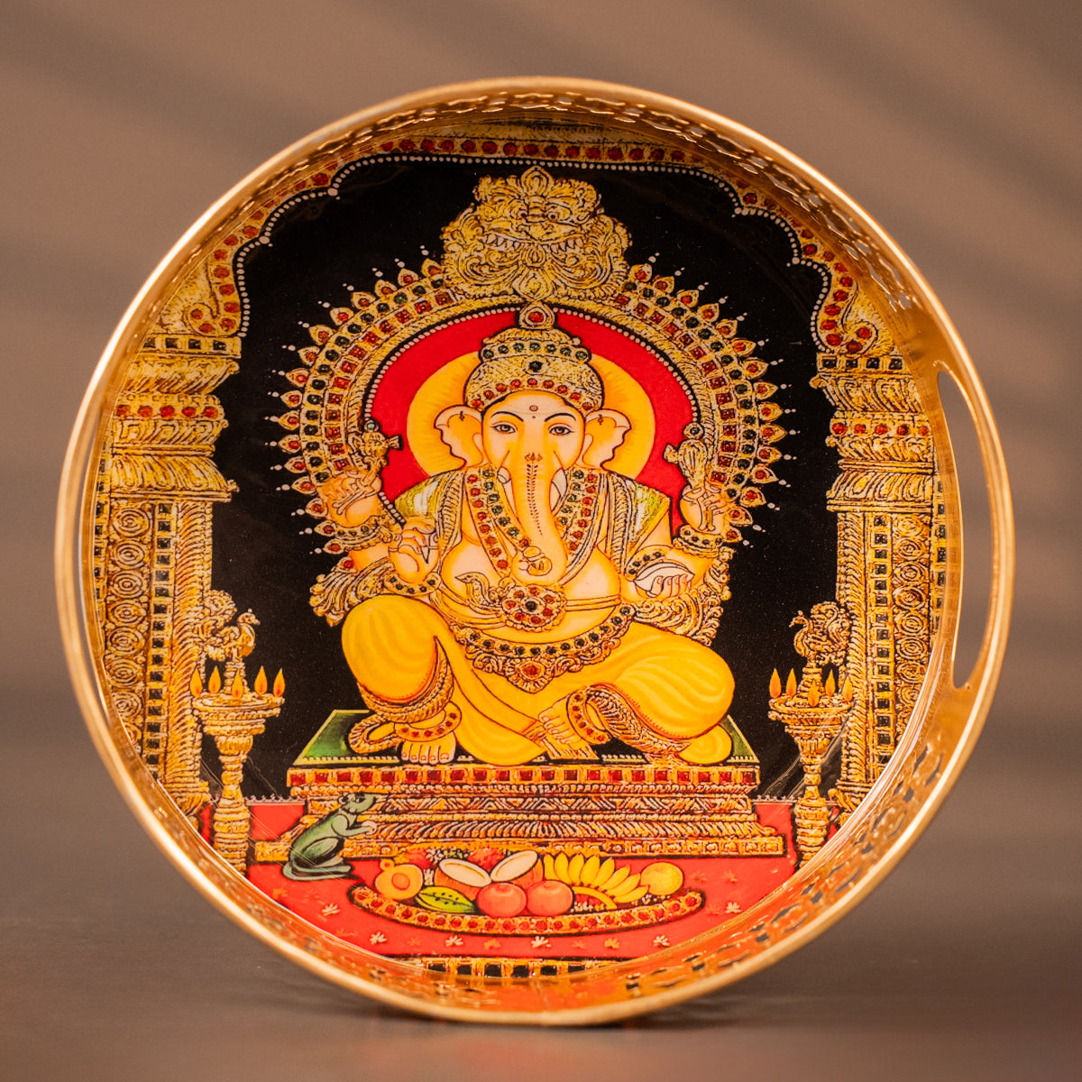 Buy Lord Ganpathy Printed Metal Tray | Diwali Gift Options – Ikyem