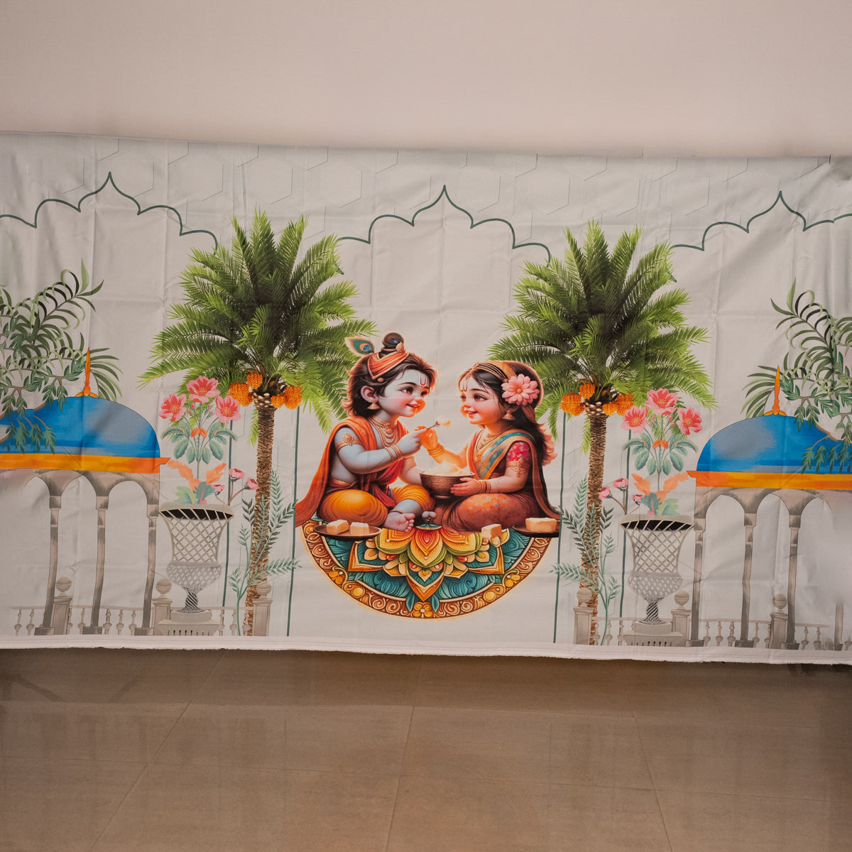 Radha Krishna Backdrop - (5×8 feet) - KH06130 – Ikyem