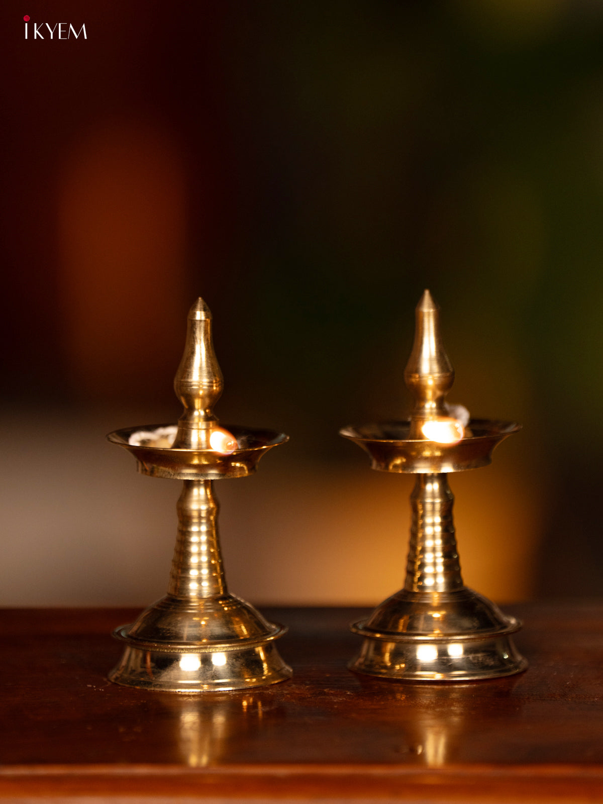 11A - Brass Kerala Diya (set of 2) - 5 inch - KK26122