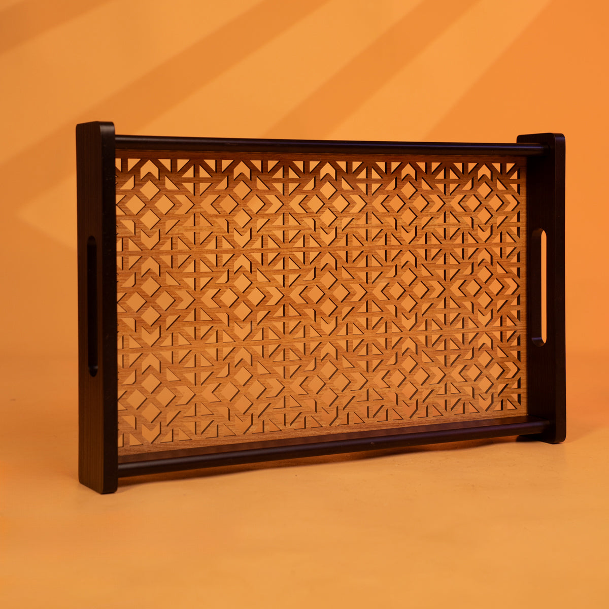 Buy Wooden Tray With Laser-etched geometric patterns – Ikyem
